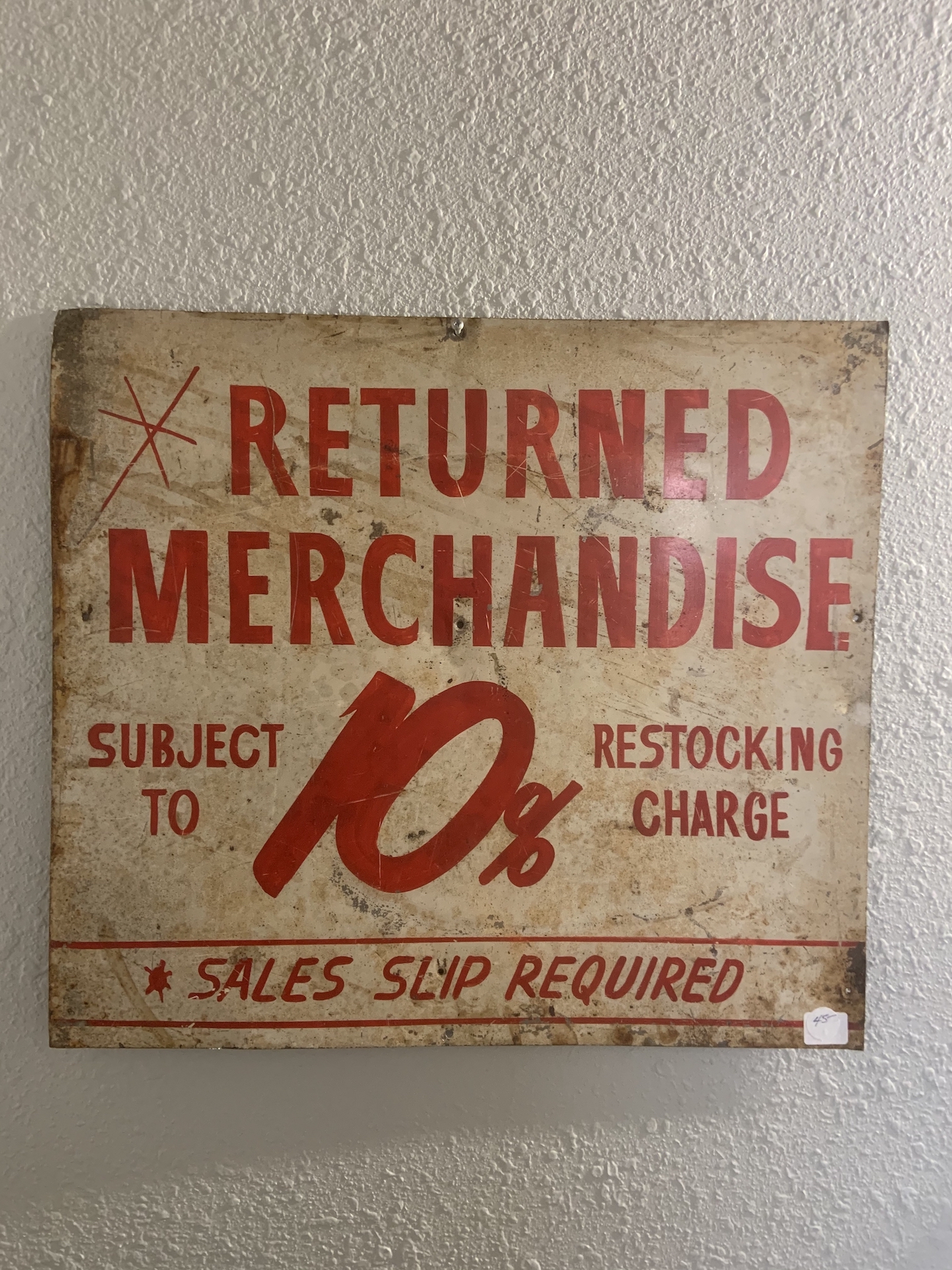 Returned Merchandise Sign – Texas Trucks and Classics