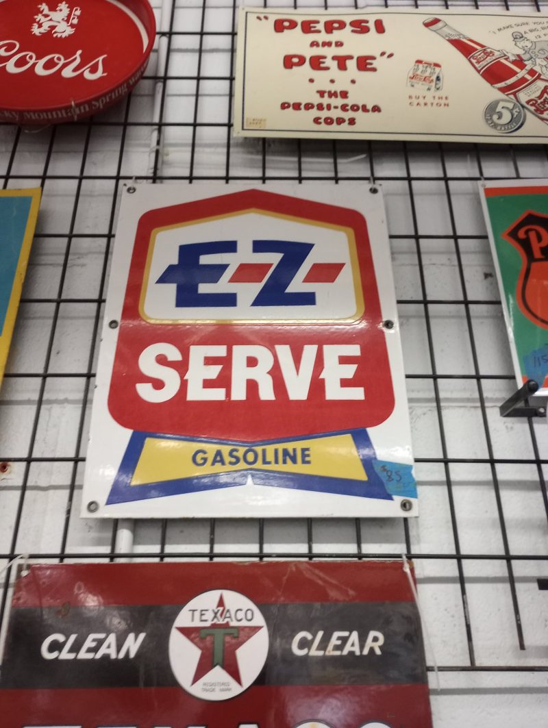 EZ Serve Gasoline Sign – TEXAS TRUCKS & CLASSICS